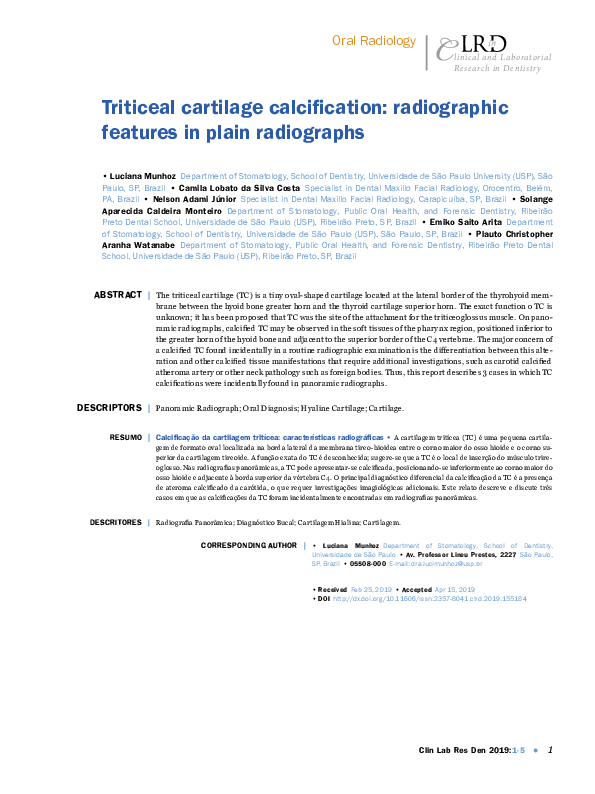 (PDF) Triticeal cartilage calcification