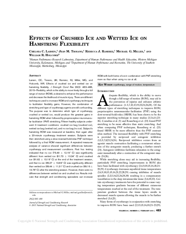 (PDF) Effects of Crushed Ice and Wetted Ice on Hamstring Flexibility ...