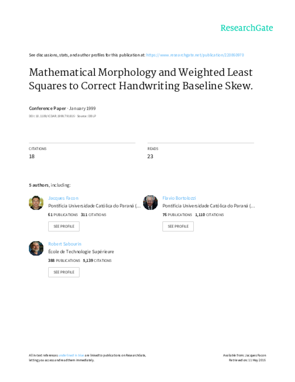 (PDF) Mathematical morphology and weighted least squares to correct ...