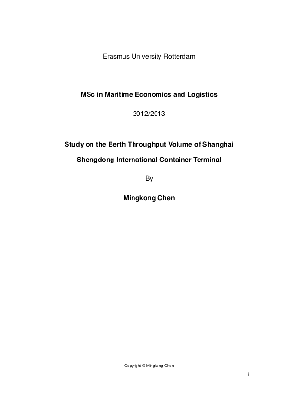 (PDF) Study on the Berth Throughput Volume of Shanghai Shengdong ...