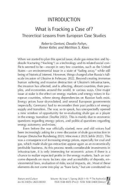 (PDF) Introduction: What is Fracking a Case of?