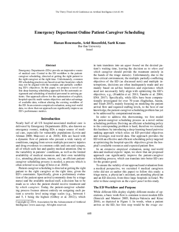 (PDF) Optimizing Emergency Department Scheduling with Deep Learning