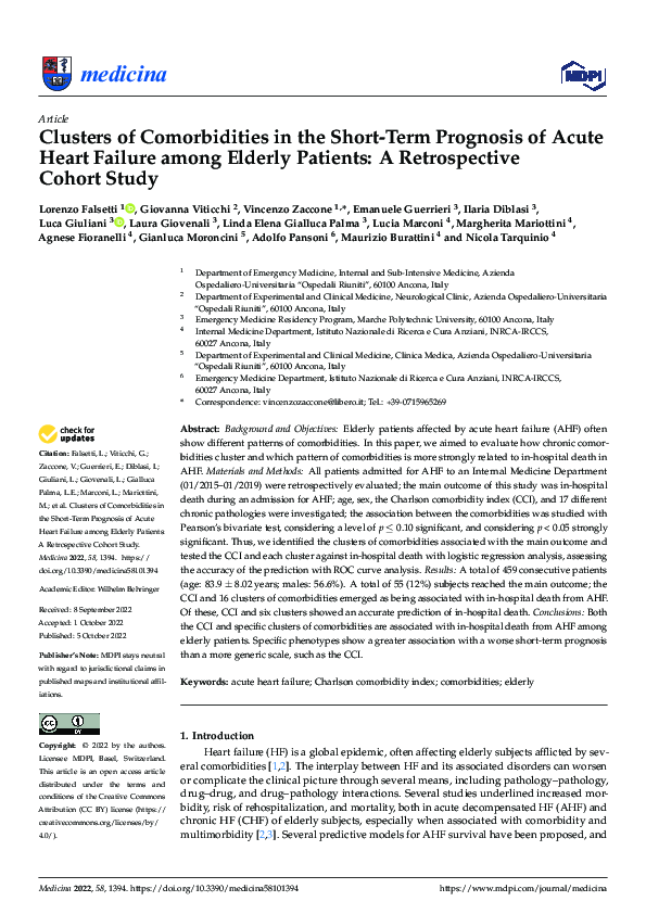 (PDF) Clusters of Comorbidities in the Short-Term Prognosis of Acute ...