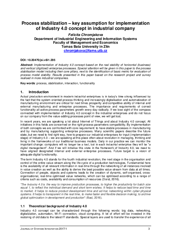 (PDF) Process stabilisation - key assumption for implementation of ...