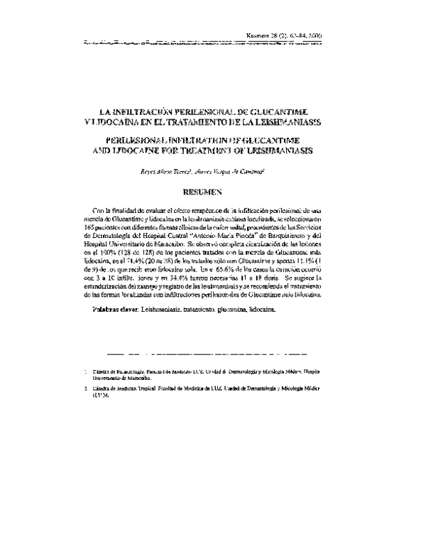 (PDF) Perilesional Infiltration of Glucantime and Lidocaine for ...