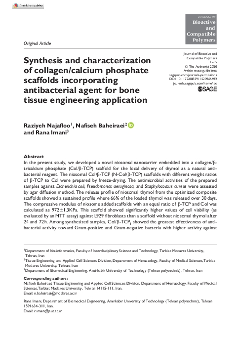 (PDF) Synthesis and characterization of collagen/calcium phosphate ...