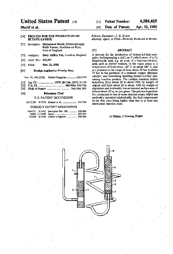 (PDF) Process for the production of butane-1,4-diol