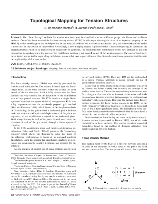 (PDF) Topological Mapping for Tension Structures