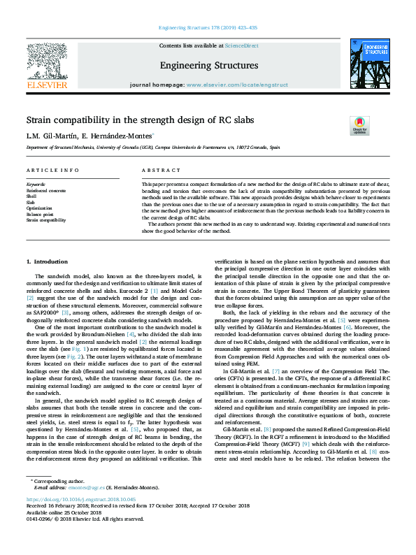 (PDF) Strain compatibility in the strength design of RC slabs
