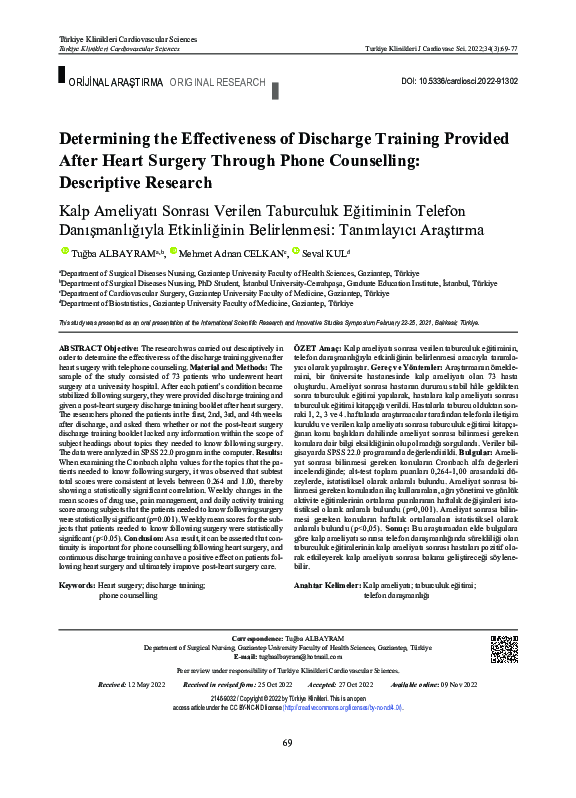 (PDF) Determining the Effectiveness of Discharge Training Provided ...