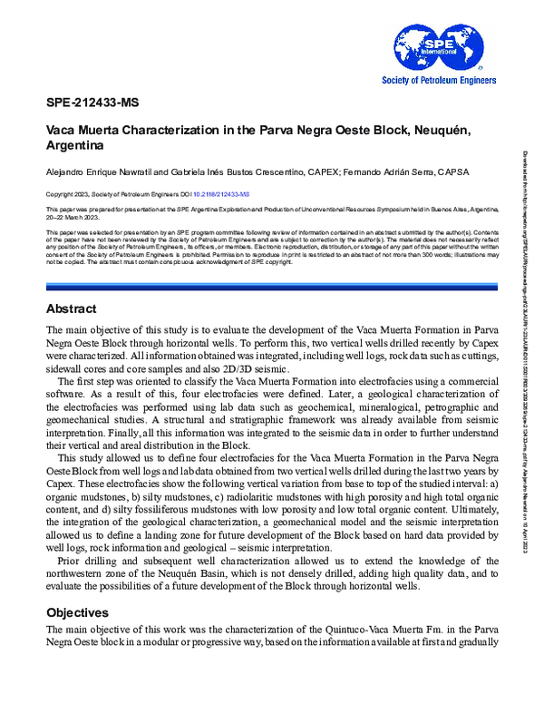 (PDF) Vaca Muerta Characterization in the Parva Negra Oeste Block ...