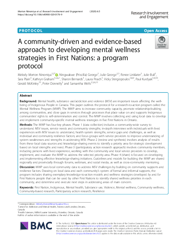 A community-driven and evidence-based approach to developing mental ...