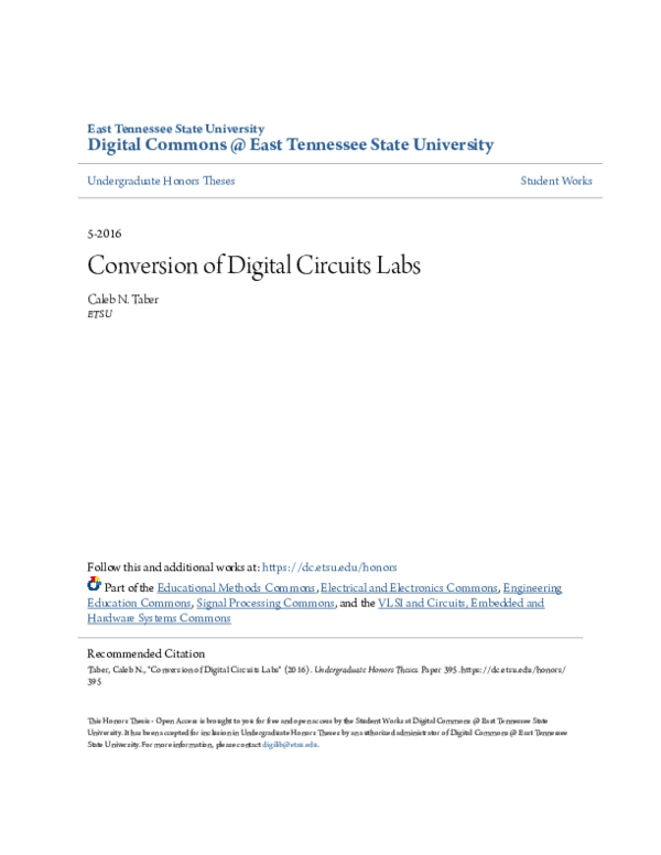 (PDF) Conversion of Digital Circuits Labs