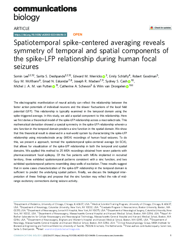 (PDF) Spatiotemporal spike-centered averaging reveals symmetry of ...