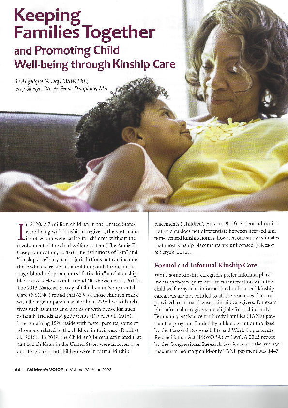 (PDF) Keeping Families Together & Promoting Child Well-being through ...
