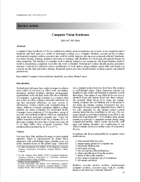 (PDF) Computer Vision Syndrome