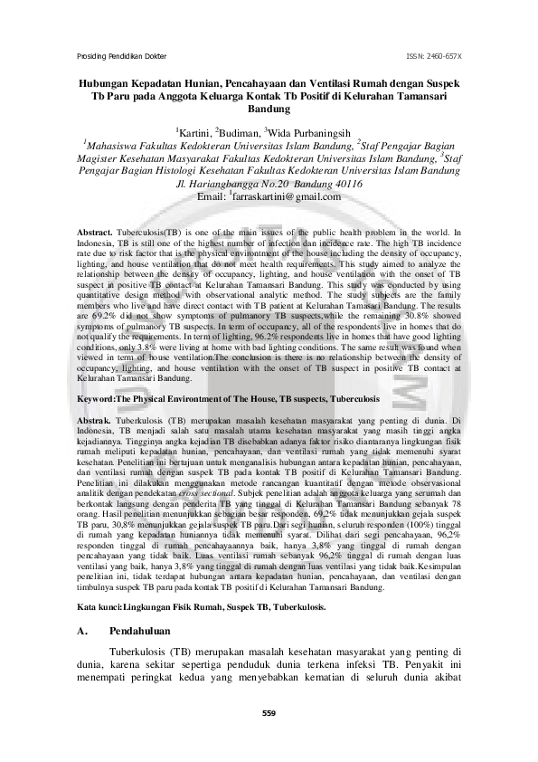 (PDF) Hubungan Kepadatan Hunian, Pencahayaan dan Ventilasi Rumah dengan ...