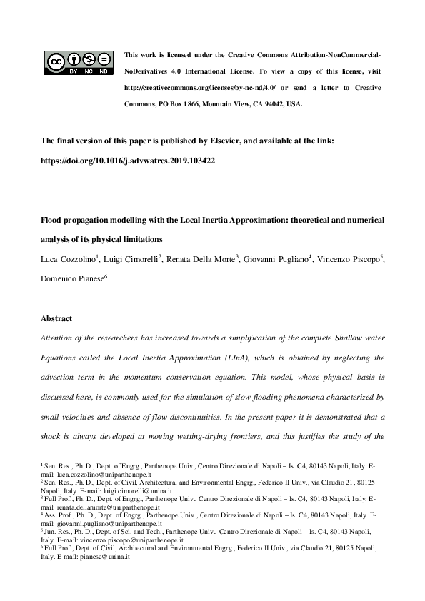 Pdf Flood Propagation Modeling With The Local Inertia Approximation