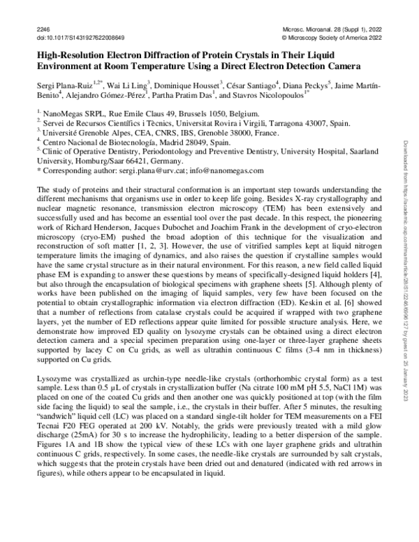 Pdf High Resolution Electron Diffraction Of Protein Crystals In Their Liquid Environment At