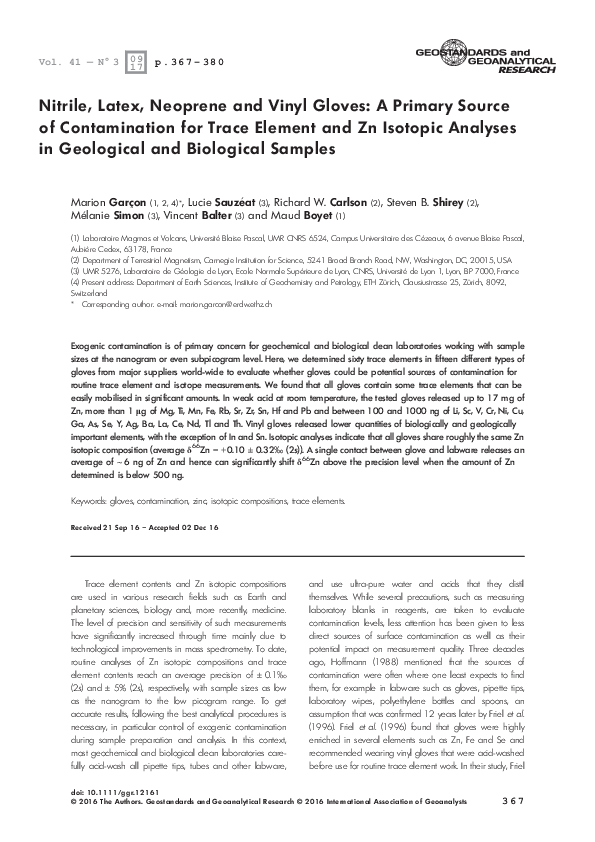 (PDF) Nitrile, Latex, Neoprene and Vinyl Gloves: A Primary Source of ...