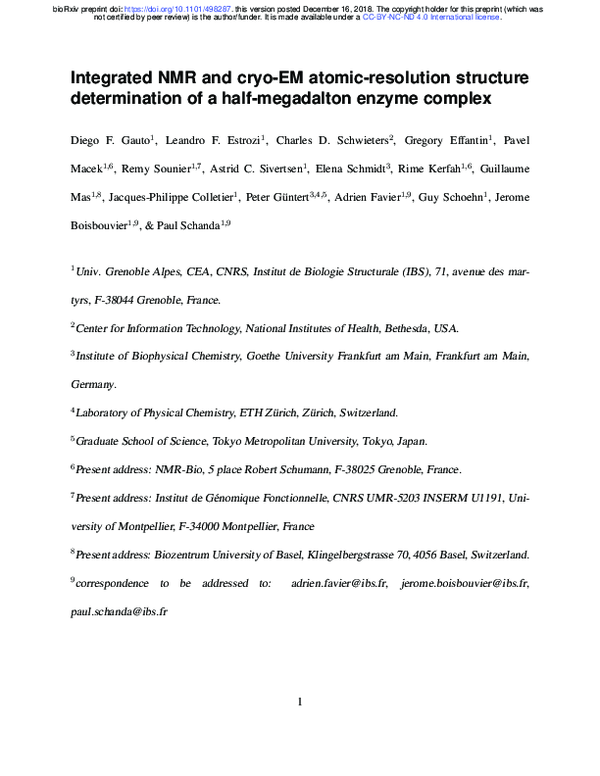 (PDF) Integrated NMR and cryo-EM atomic-resolution structure ...