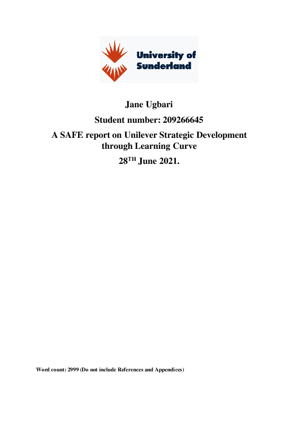 (PDF) A SAFE report on Unilever Strategic Development through Learning ...