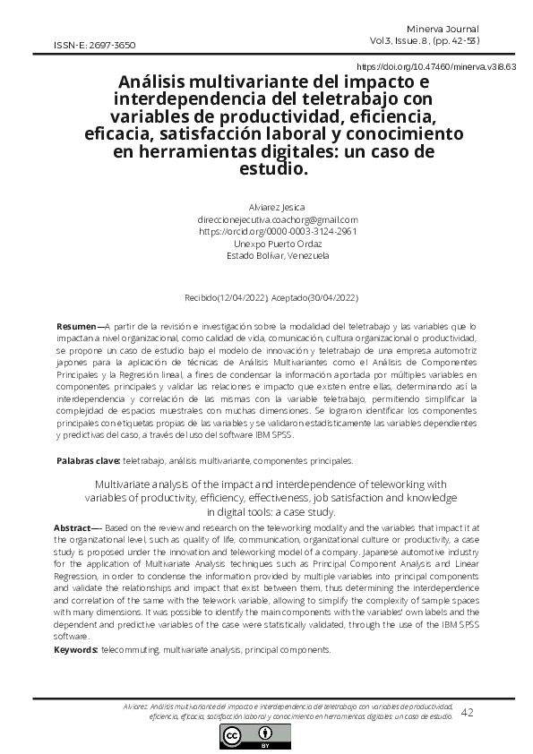 (PDF) Multivariate analysis of the impact and interdependence of teleworking with variables of ...