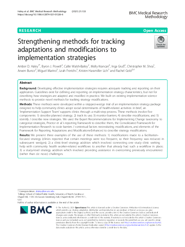 (PDF) Strengthening methods for tracking adaptations and modifications ...