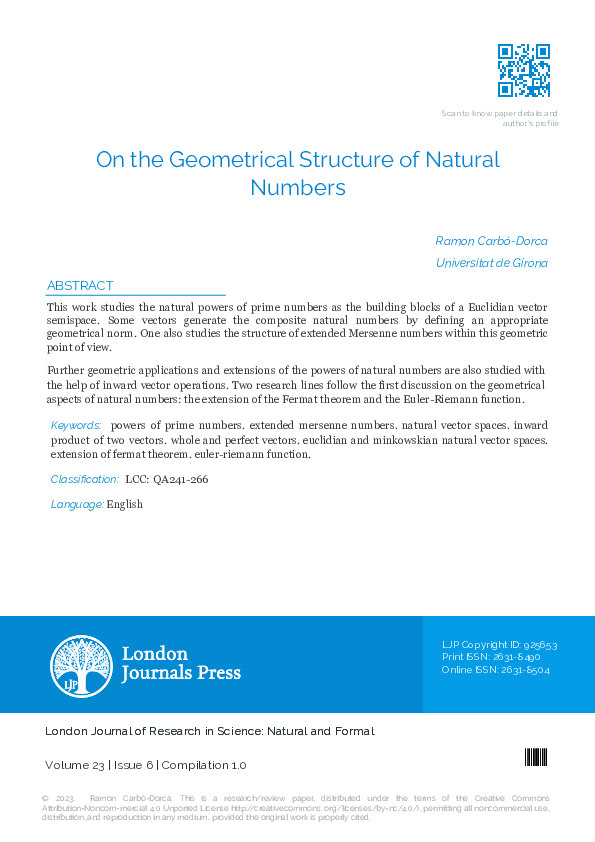 (PDF) On the Geometrical Structure of Natural Numbers