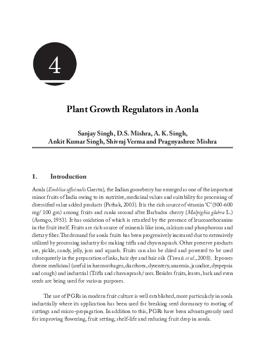 (PDF) Plant Growth Regulators in Aonla