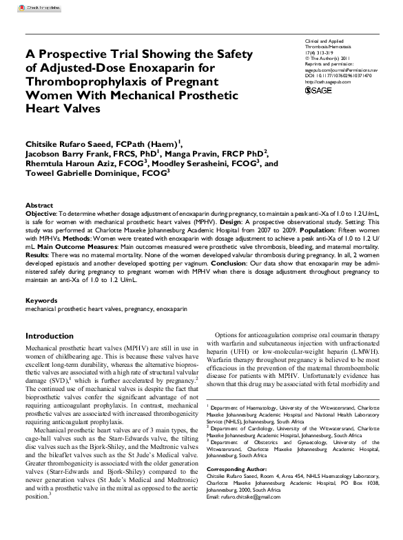 (PDF) A Prospective Trial Showing the Safety of Adjusted-Dose ...