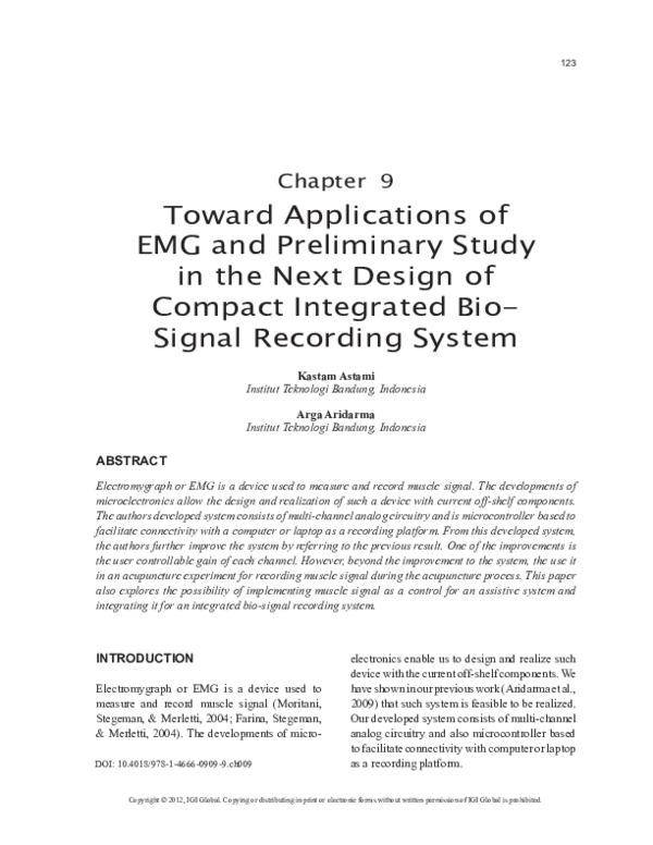 (PDF) Toward Applications of EMG and Preliminary Study in the Next Design of Compact Integrated ...