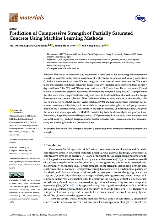 (PDF) Prediction of Compressive Strength of Partially Saturated Concrete Using Machine Learning ...