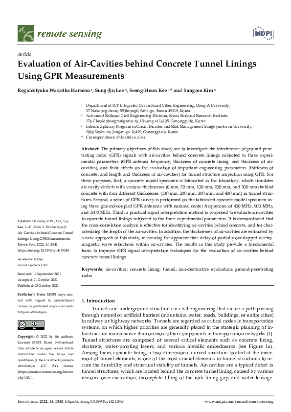 (PDF) Evaluation of Air-Cavities behind Concrete Tunnel Linings Using ...