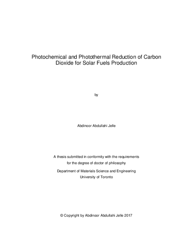 (PDF) Photochemical and Photothermal Reduction of Carbon Dioxide for ...