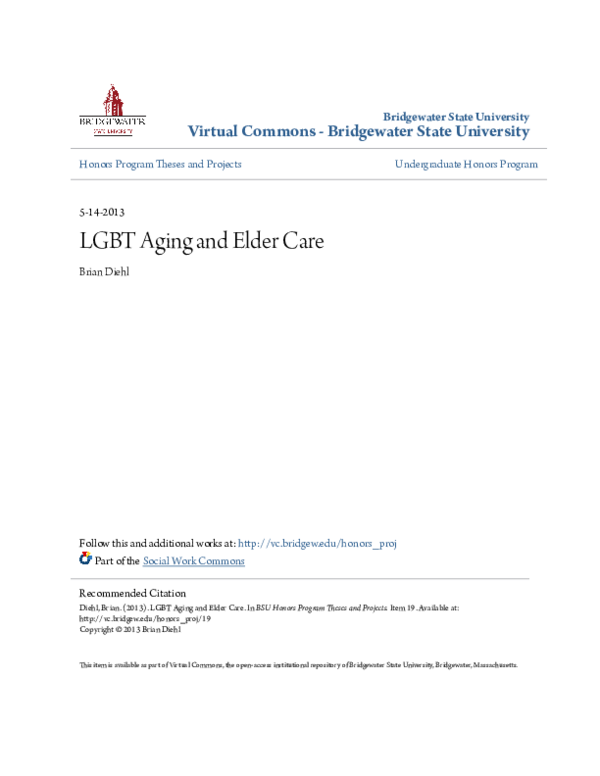 (PDF) LGBT Aging and Elder Care