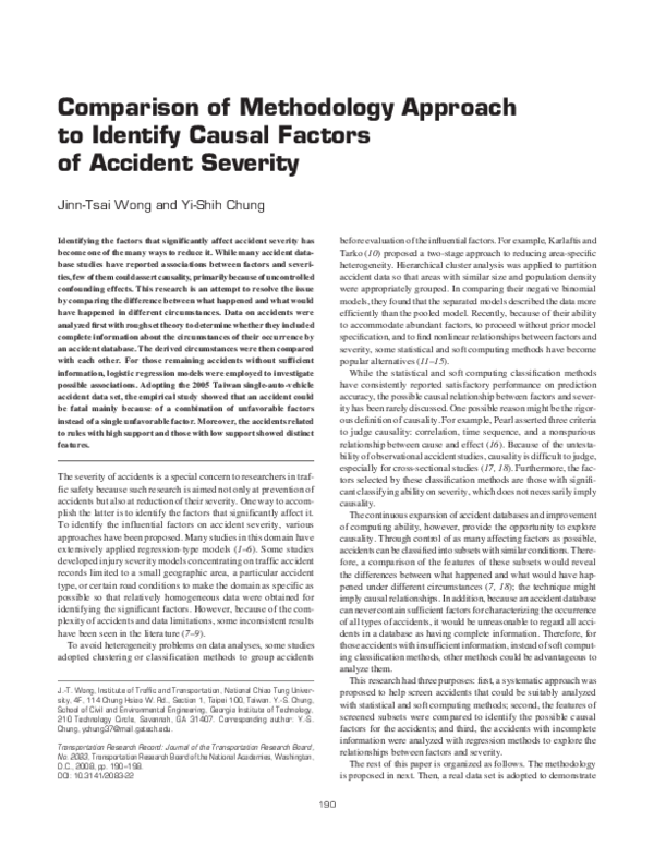 (PDF) Comparison of Methodology Approach to Identify Causal Factors of ...