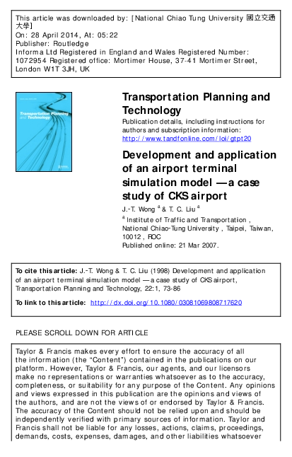 (PDF) Development and application of an airport terminal simulation model — a case study of CKS ...