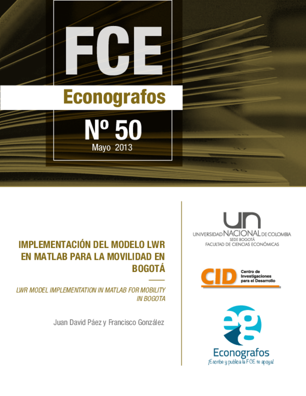 (PDF) Implementaciin del Modelo LWR en MATLAB para la movilidad en ...
