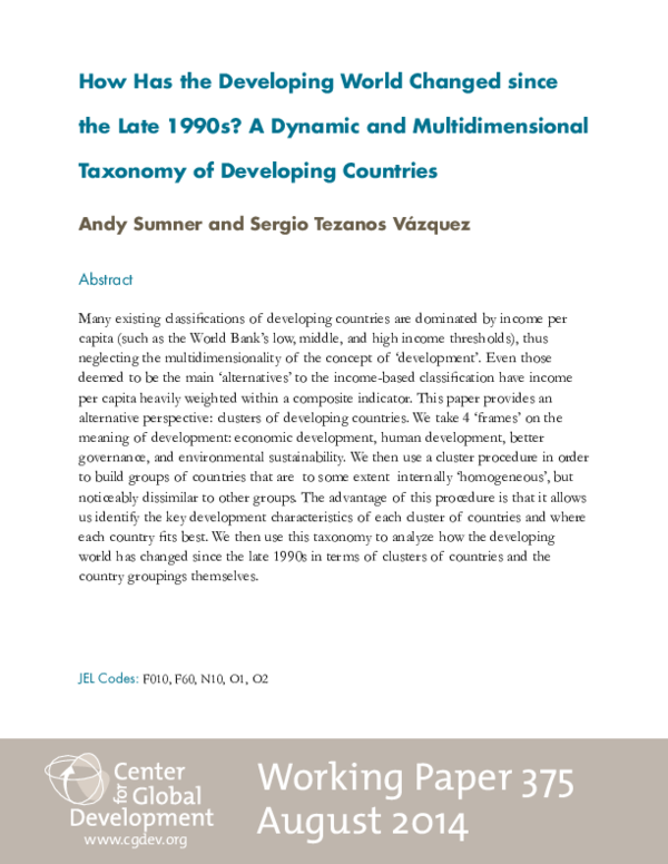 (PDF) How Has the Developing World Changed Since the Late 1990s? A ...