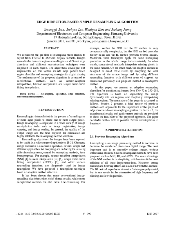 (PDF) Edge Direction-Based Simple Resampling Algorithm