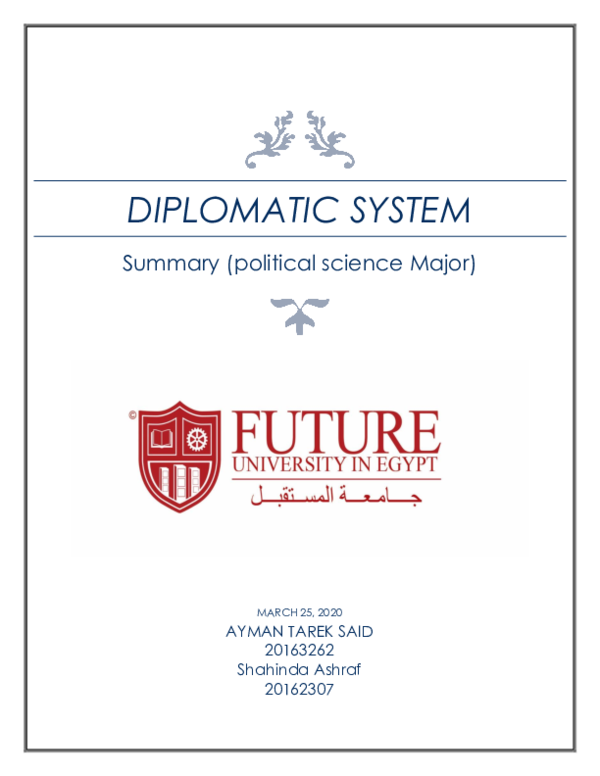 (PDF) History and Evolution of Diplomacy