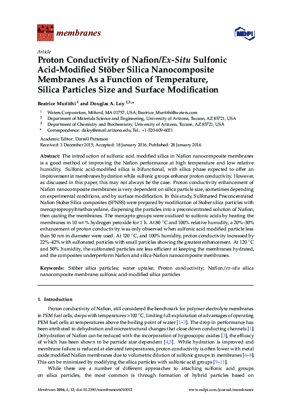 (PDF) Proton Conductivity of Nafion/Ex-Situ Sulfonic Acid-Modified ...
