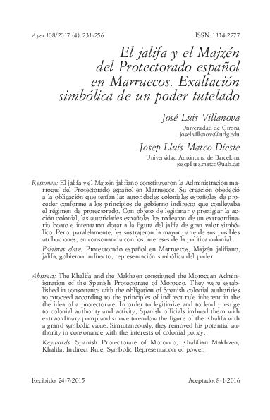 (PDF) jalifa y el Majzén del Protectorado español en Marruecos ...