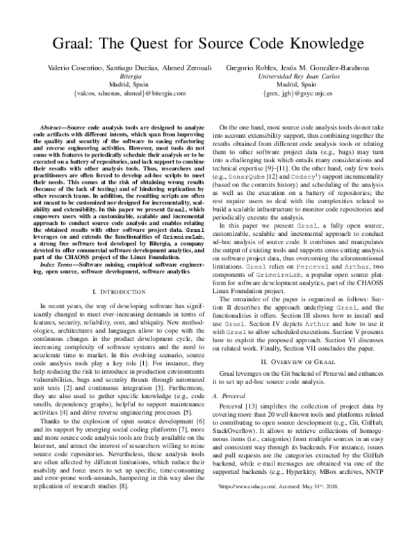 (PDF) Graal: The Quest for Source Code Knowledge