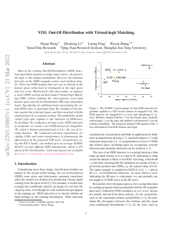 (PDF) ViM: Out-Of-Distribution with Virtual-logit Matching