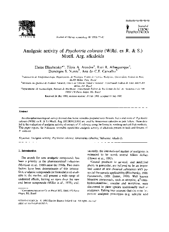(PDF) Analgesic activity of Psychotria colorata (Willd. ex R. & S ...
