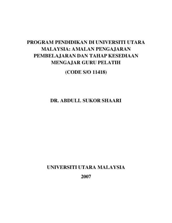 (PDF) Program pendidikan di Universiti Utara Malaysia: Amalan ...