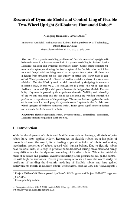 (PDF) Research of Dynamic Model and Control Ling of Flexible Two-Wheel ...