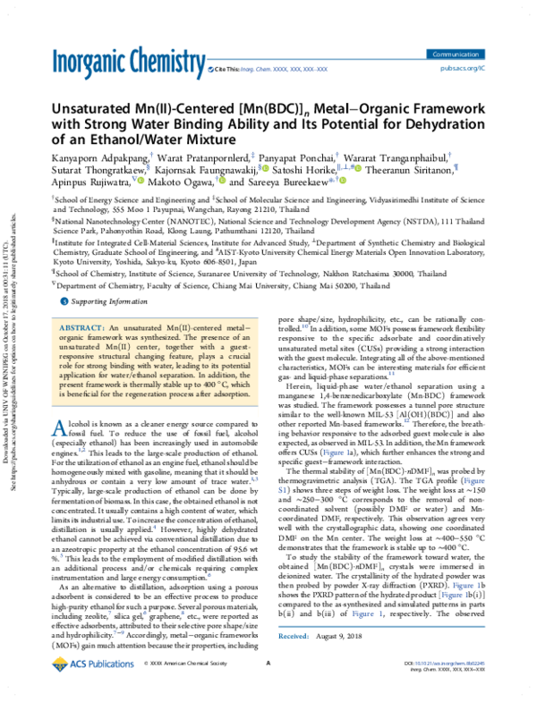(PDF) Unsaturated Mn(II)-Centered [Mn(BDC)]n Metal–Organic Framework ...